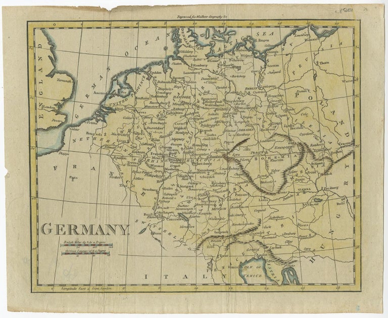 Antique Map of Germany from an Old English Atlas, c.1802 For Sale at ...