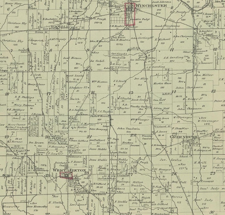Antique Map of Gratis 'Ohio' by Titus '1871' For Sale at 1stDibs