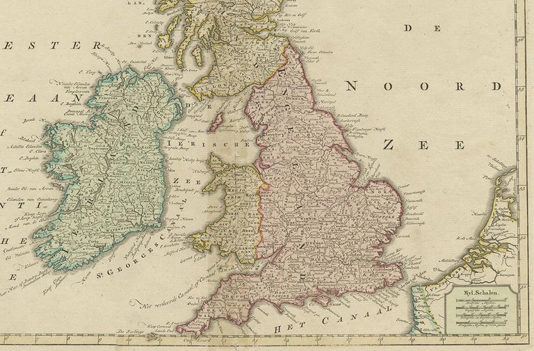 Antique Map of Great Britain and Ireland by Tirion, circa 1750 at ...