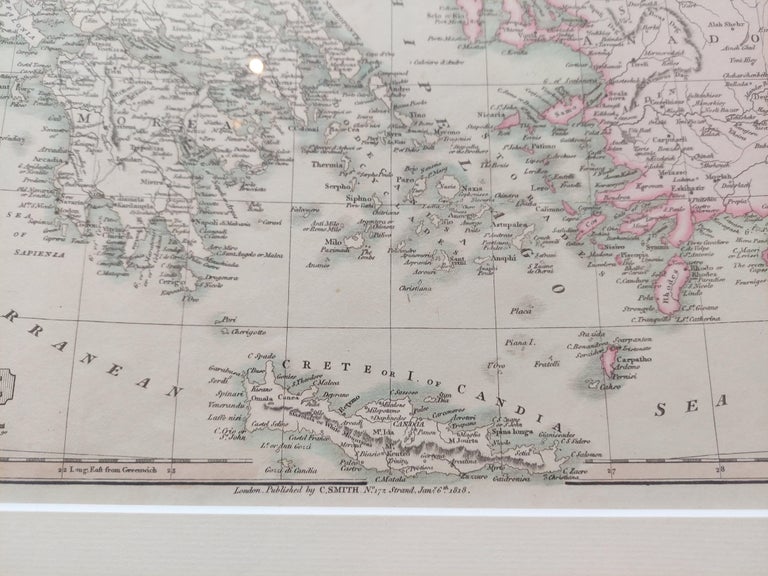 Antique Map of Greece by Smith '1818' For Sale at 1stDibs