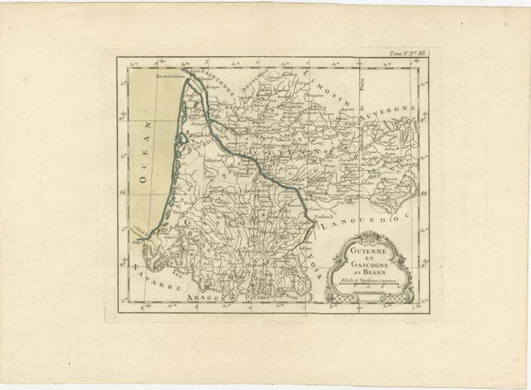 Antique Map of Guyenne, Gascony and Béarn, France For Sale at 1stDibs