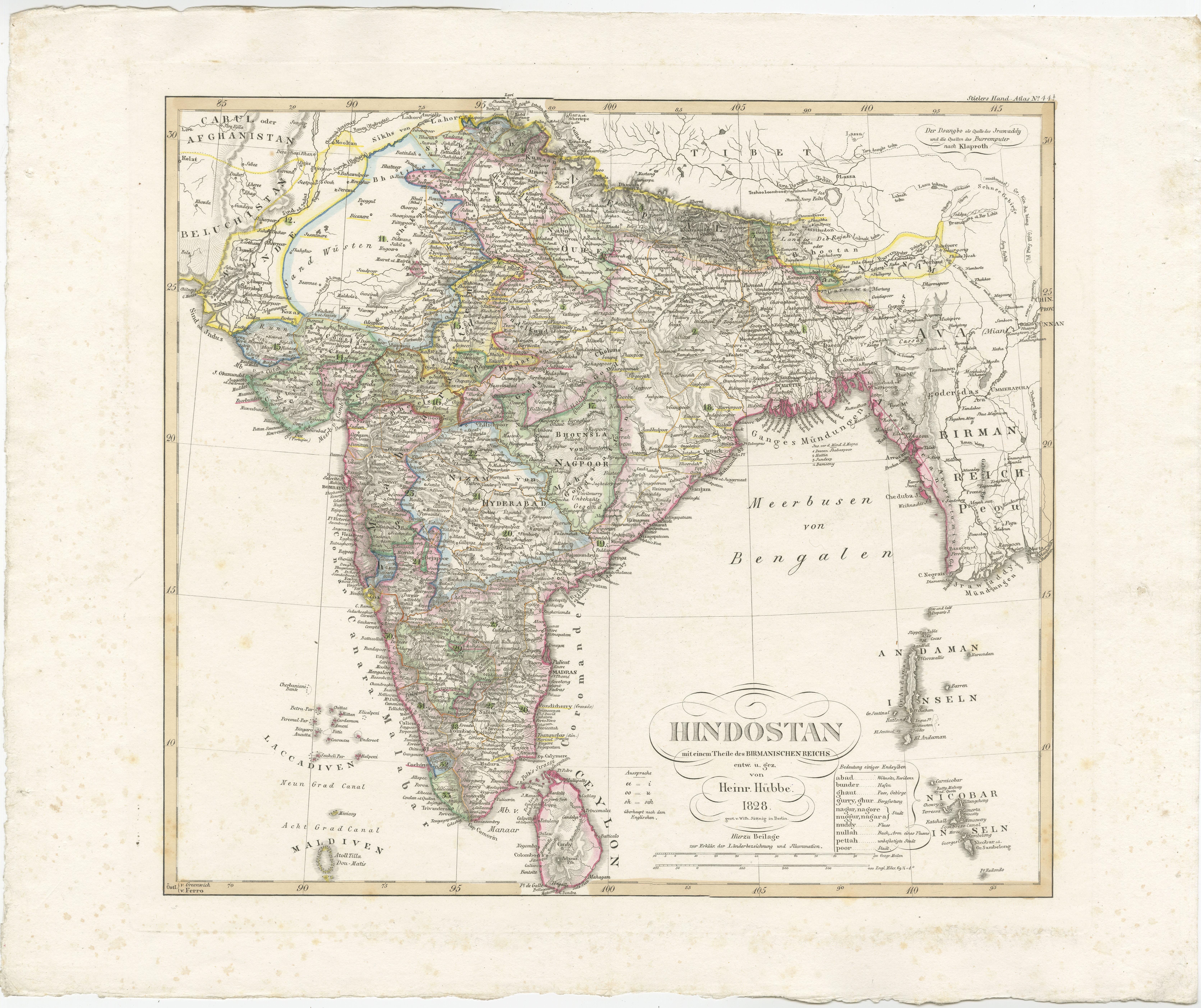 Antique Map of Hindustan and part of the Burmese Empire at 1stDibs ...
