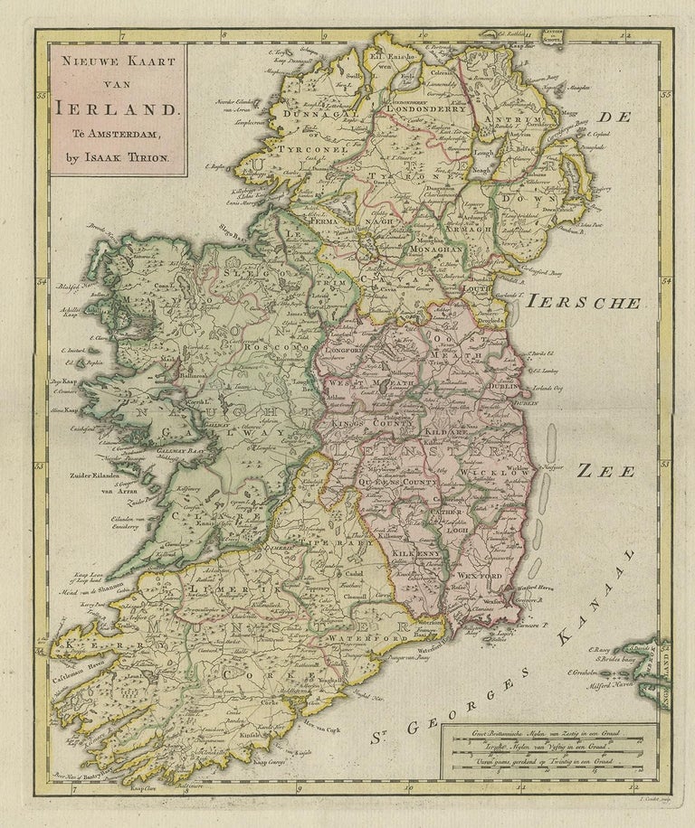 Antique Map of Ireland by Condet 'circa 1770' at 1stDibs
