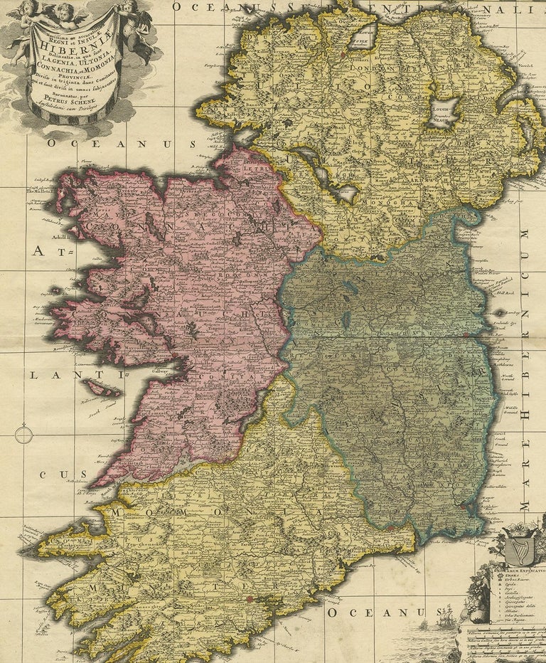 Antique Map of Ireland by Schenk, circa 1705 at 1stDibs | circa ireland
