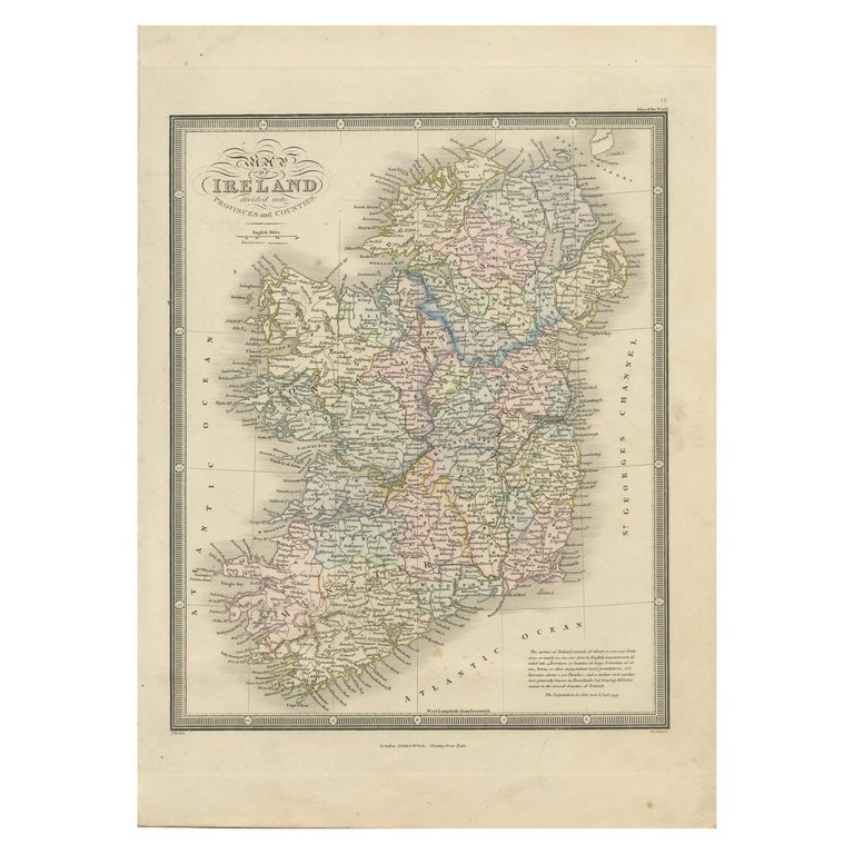 Antique Map of Ireland by Wyld '1845' at 1stDibs