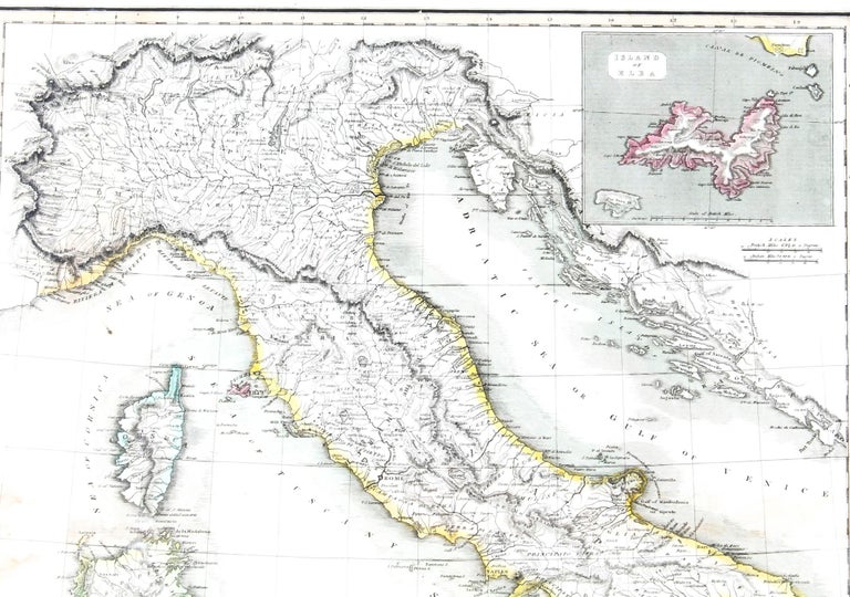 Antique Map of Italy Drawn and Engraved by R. Scott for Thomsons ...