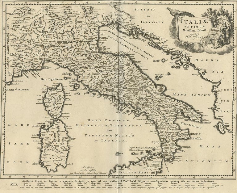 Antique Map of Italy 'Sardinia and Corsica' by P. Cluverus, circa 1672 ...