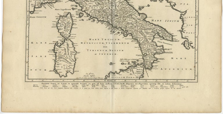 Antique Map of Italy 'Sardinia and Corsica' by P. Cluverus, circa 1672 ...