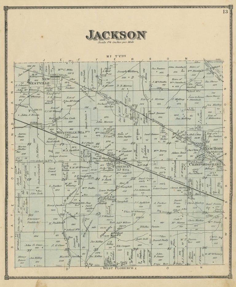 Antique Map of Jackson County 'Ohio' by Titus, 1871 at 1stDibs ...