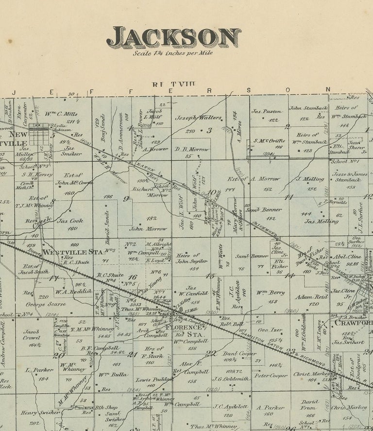 Antique Map of Jackson County 'Ohio' by Titus, 1871 at 1stDibs ...