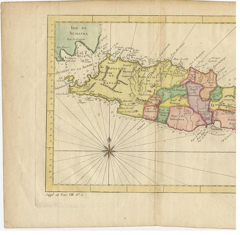 Antique Map of Java by Bellin, circa 1760 For Sale at 1stDibs