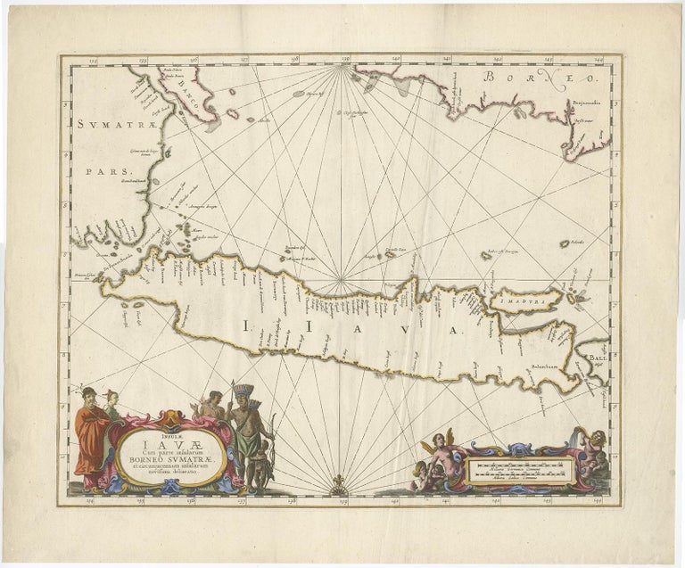 Antique Map of Java by Janssonius, circa 1650 For Sale at 1stDibs