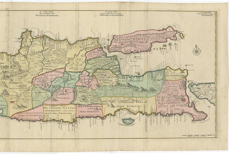 Large Antique Map of Java ‘Indonesia’ by F. Valentijn, 1728 For Sale at ...