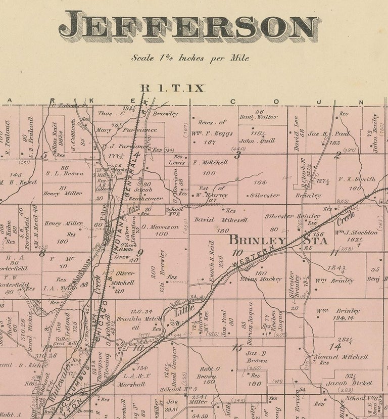 Antique Map of Jefferson County 'Ohio' by Titus, 1871 For Sale at 1stDibs