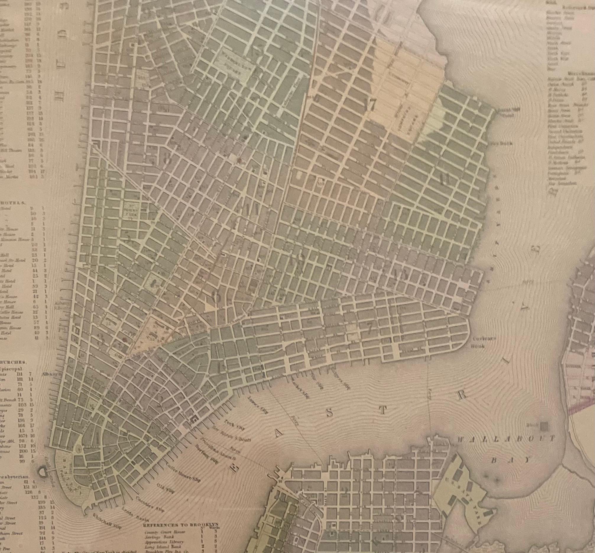 Antique Map of Manhattan, New York City by Thomas Cowperthwait and Co ...