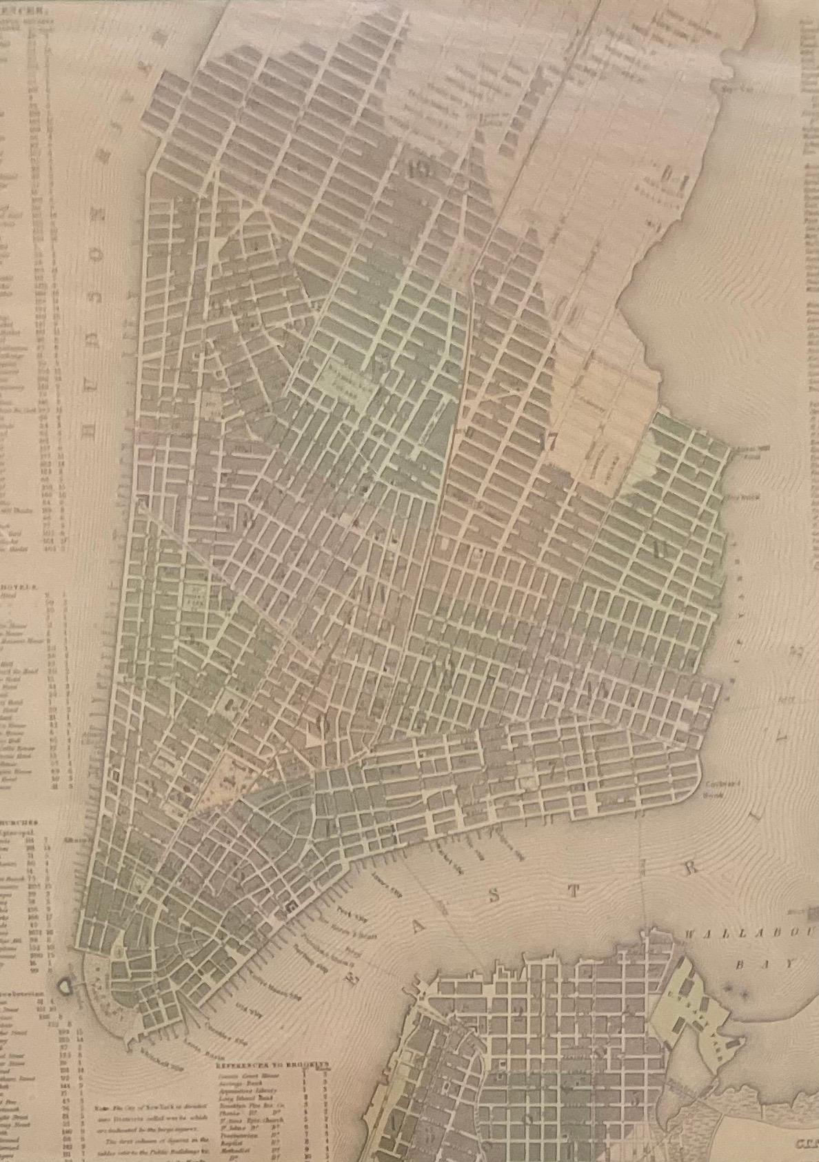 Antique Map of Manhattan, New York City by Thomas Cowperthwait and Co ...