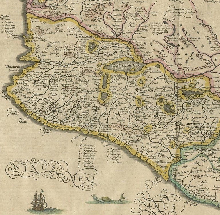 Antique Map of Mexico by Janssonius 'circa 1640' at 1stDibs