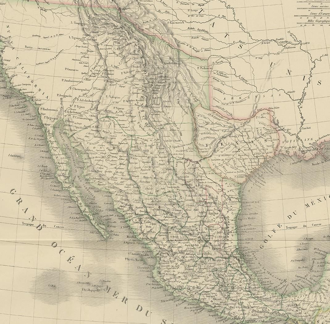 Antique Map of Mexico, Texas and Upper California by Lapie, 1842 at ...