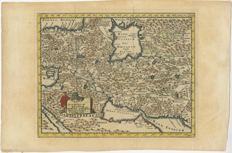 Antique Map of Modern-Day Armenia, Iran, Iraq, Syria, Israel and ...