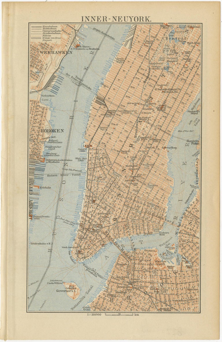 Antique Map of New York 'circa 1855' at 1stDibs