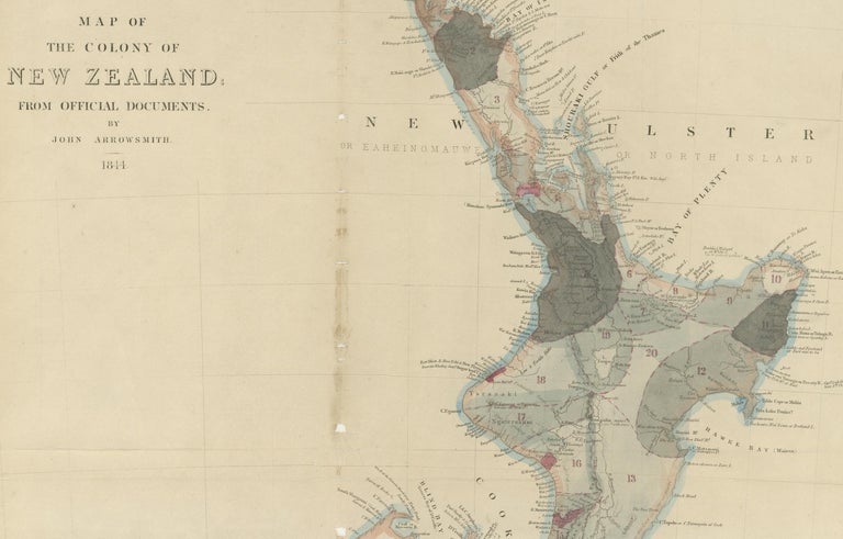Antique Map of New Zealand by Arrowsmith '1844' For Sale at 1stDibs
