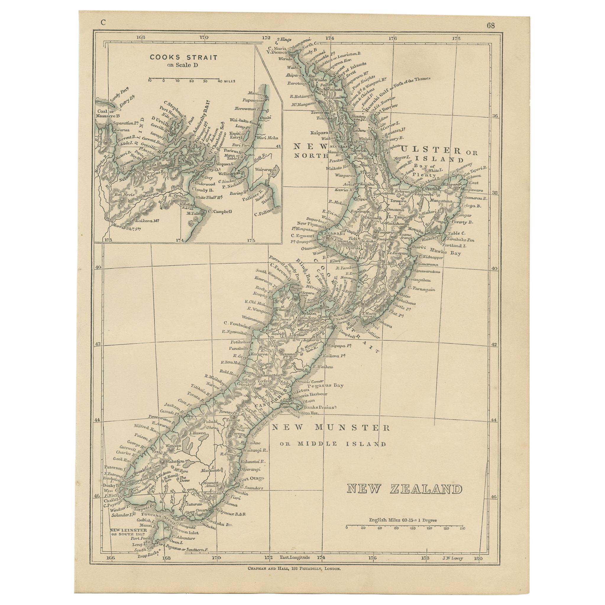 Original WWII Map of New Zealand - Natural and Industrial Resources in ...