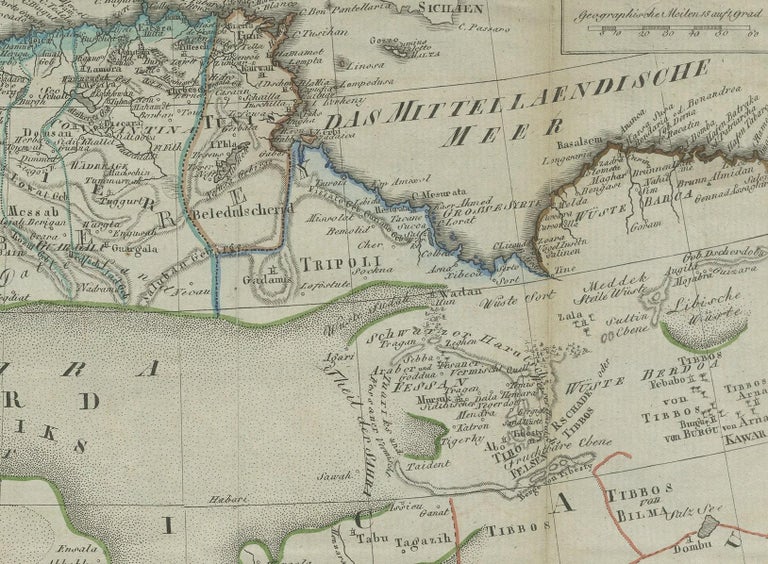 Antique Map of North Africa including the Sahara Desert For Sale at 1stDibs