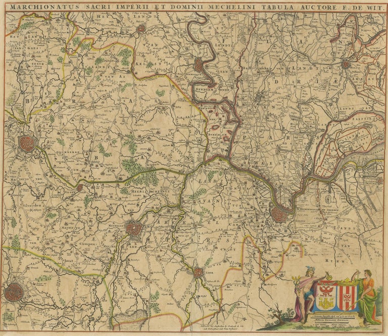 Antique Map of Part of Flanders 'Belgium' by F. de Wit 'circa 1680' For ...
