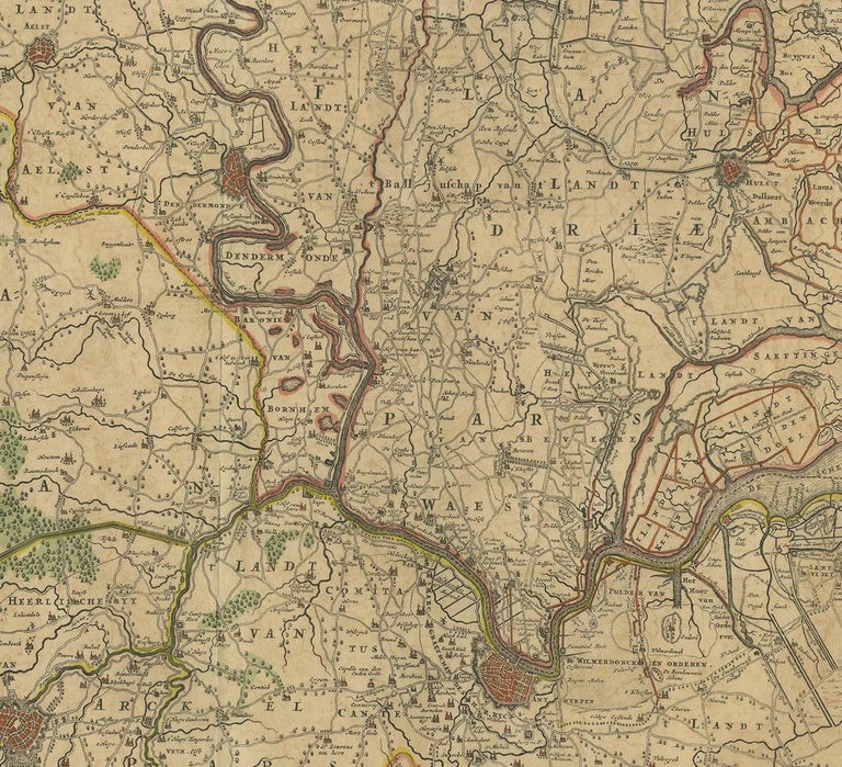 Antique Map of Part of Flanders 'Belgium' by F. de Wit 'circa 1680' For ...