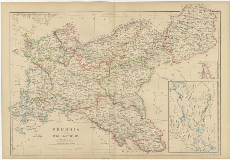 Antique Map of Prussia and Mecklenburg by W. G. Blackie, 1859 For Sale ...