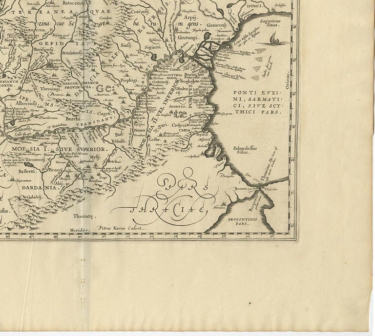 Antique Map of Romania 'Dacia and Moesia' by J. Jansson, circa 1650 at ...