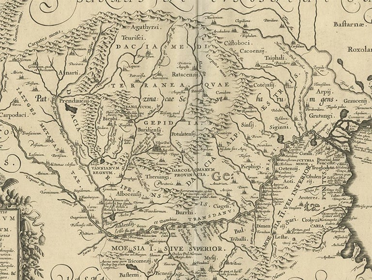 Antique Map of Romania 'Dacia and Moesia' by J. Jansson, circa 1650 at ...