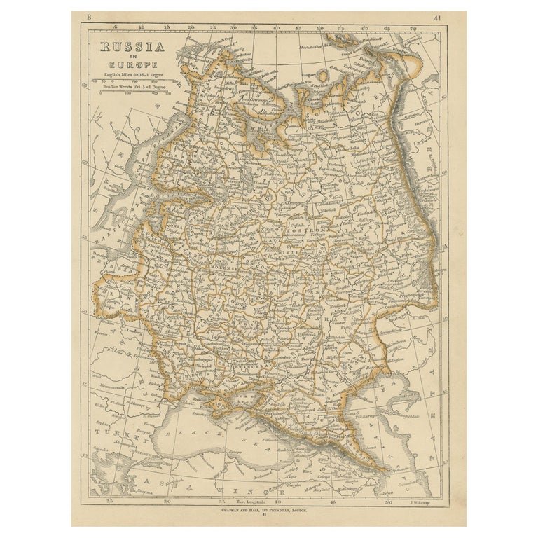 Antique Map of Russia in Europe by Lowry, 1852 For Sale at 1stDibs