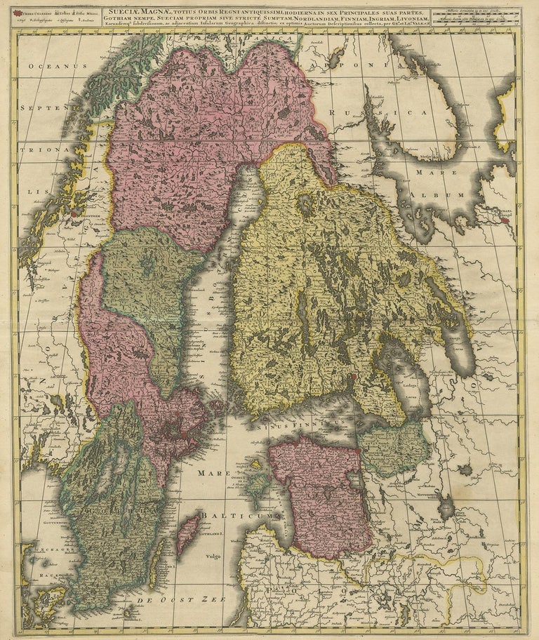 Antique Map of Scandinavia and the Baltic Region by Valk, circa 1690 ...