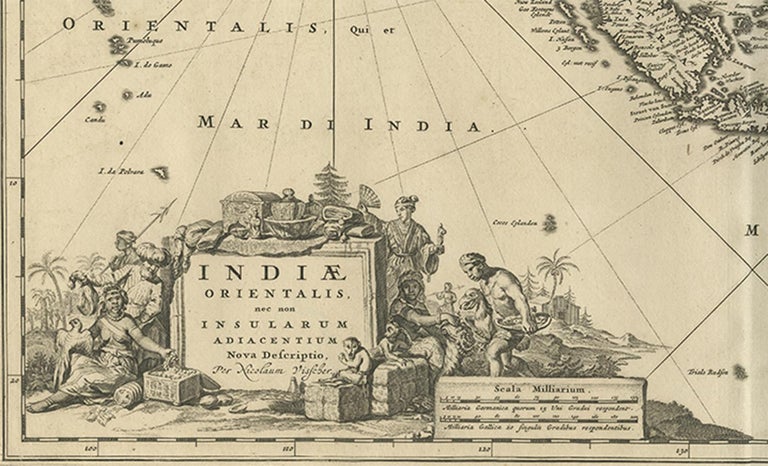Antique Map of Southeast Asia 'India, Indonesia' by N. Visscher, circa ...