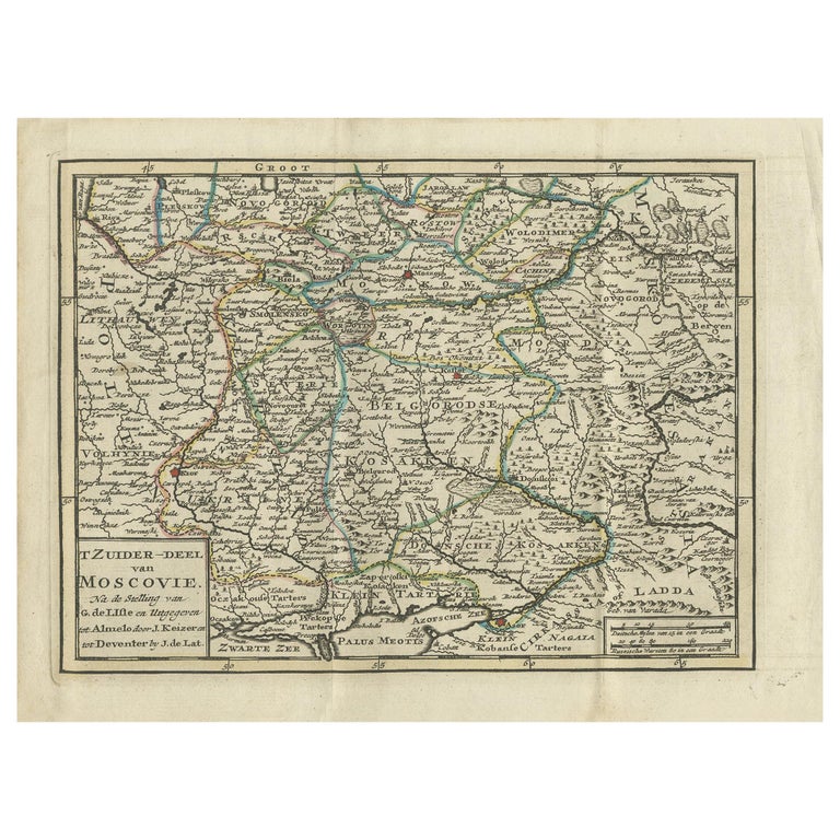Antique Map of Southern Muscovy by Keizer and de Lat, 1788 For Sale at ...