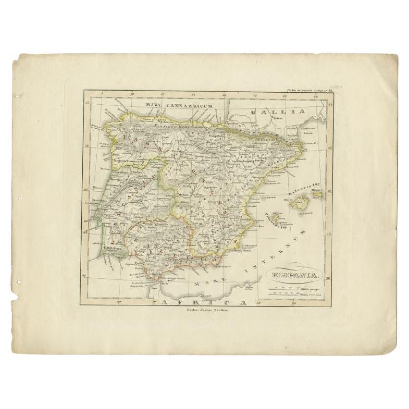 Antique Map of Spain by Perthes, 1848 For Sale at 1stDibs