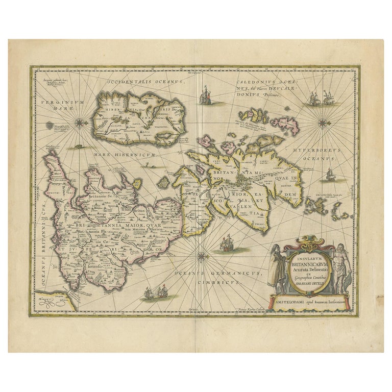 Antique Map of the Ancient British Isles by Janssonius 'circa 1640' For ...