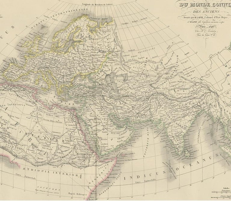 Antique Map of the Ancient World by Lapie, 1842 For Sale at 1stDibs