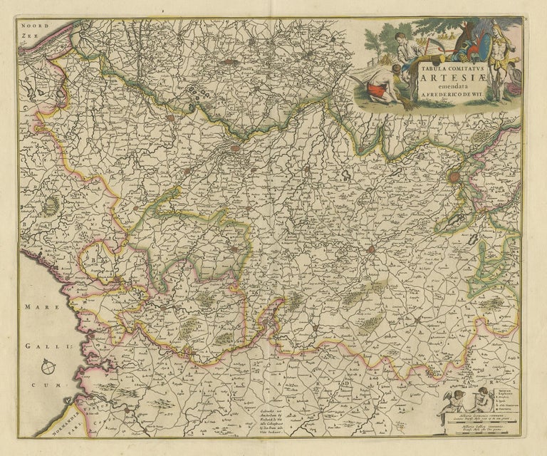 Antique Map of the Artois Region 'France' by F. de Wit, circa 1680 For ...