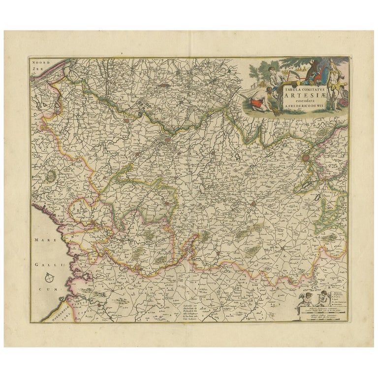 Antique Map of the Artois Region 'France' by F. de Wit, circa 1680 For ...