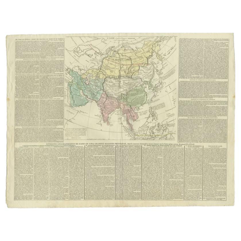 Antique Map of the Asian Continent from a German School Atlas, 1862 For ...