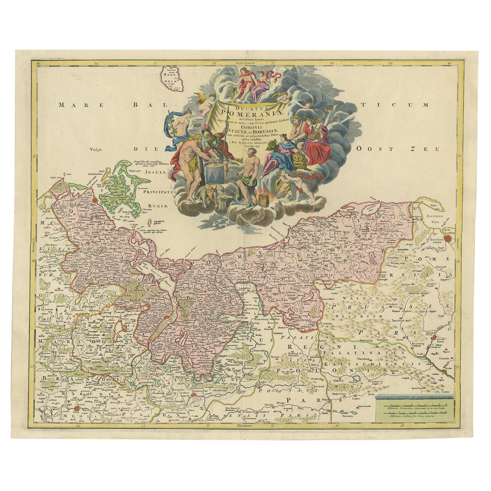 Antique Map of the northern Baltic region by H. Hondius, 1627 at 1stDibs