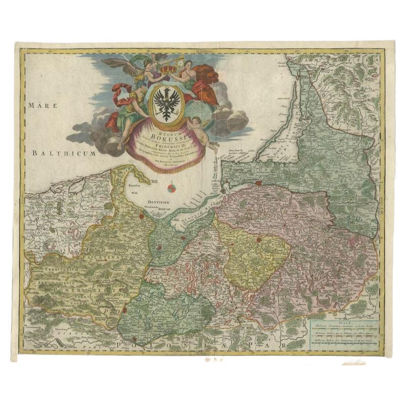 Antique Map of the Region Around the Baltic Sea by Cordier, c.1670 For ...