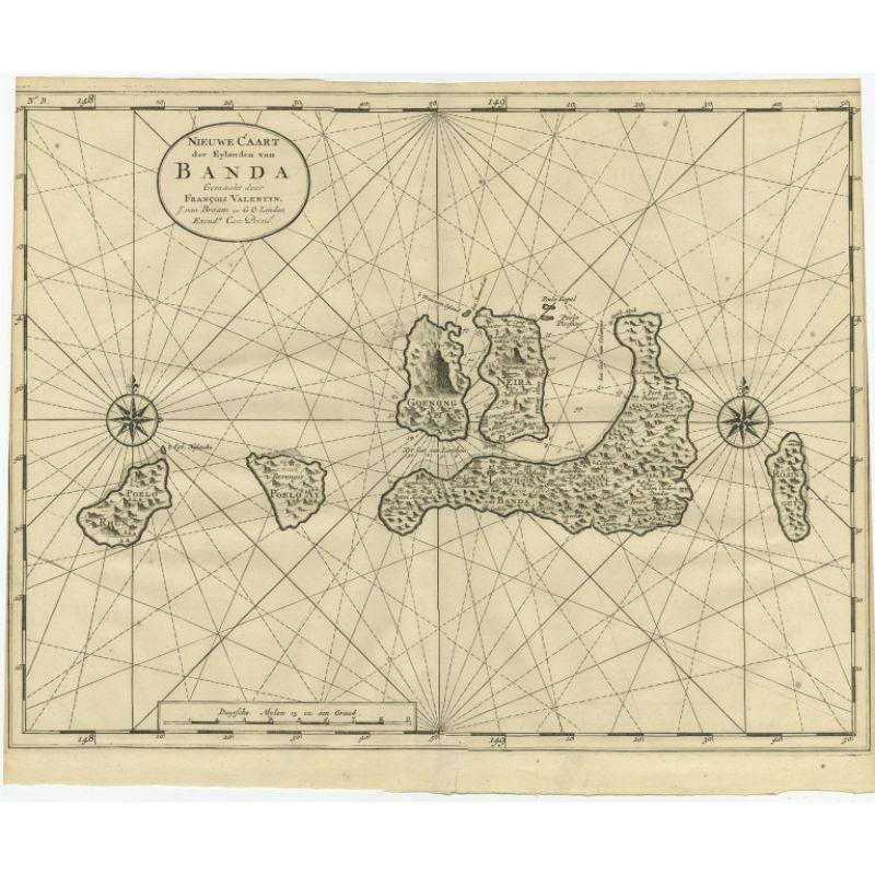 Antique Map of the Banda Islands by Valentijn, 1726 For Sale at 1stDibs