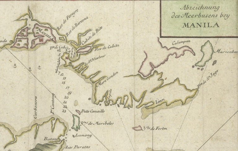 Antique Map of the Bay of Manila, Capital of the Philippines For Sale ...