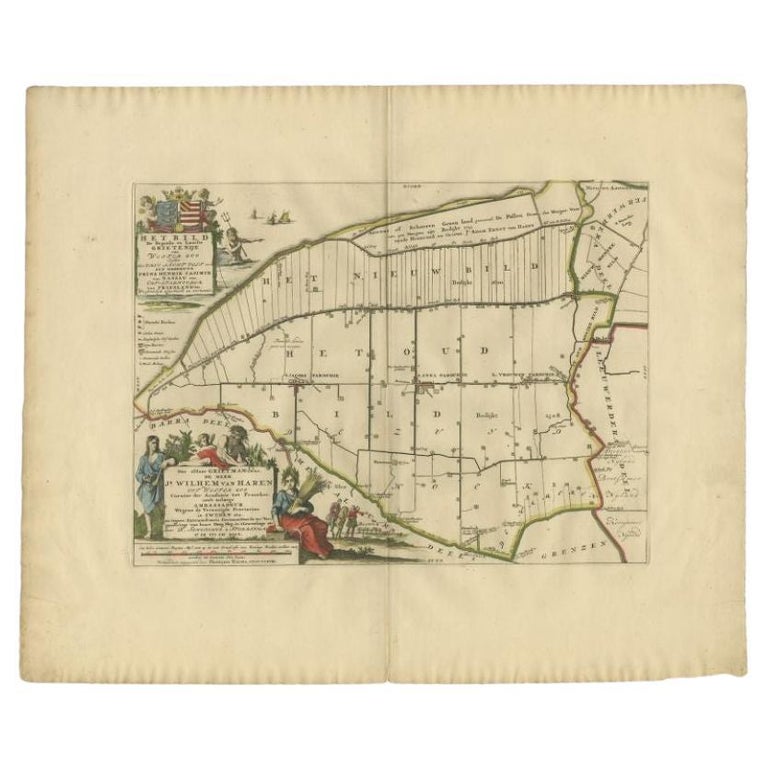 Antique Map of the Bildt Township 'Friesland' by Halma, 1718 For Sale ...