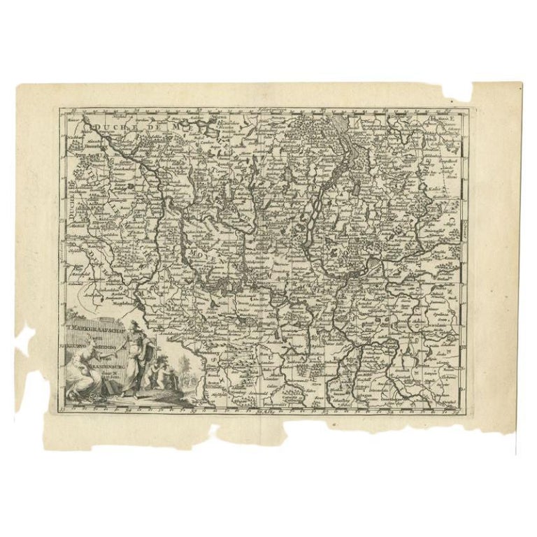 Antique Map of the Brandenburg Region by Sanson, c.1705 For Sale at 1stDibs
