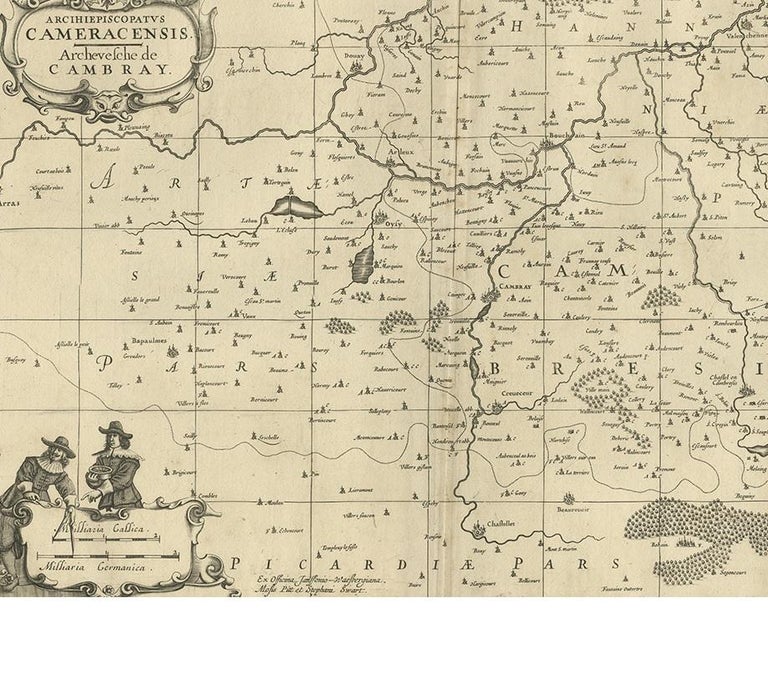 Antique Map of the Cambrai Region by Pitt, circa 1680 For Sale at ...