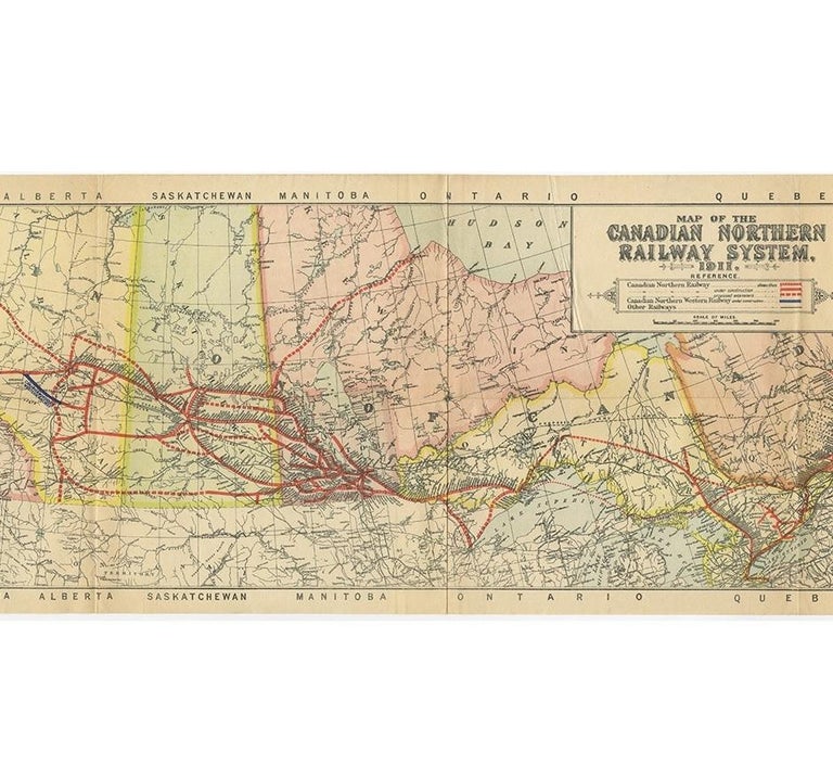Antique Map of the Canadian Northern Railway, 1911 at 1stDibs ...